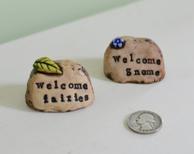 Fairy Welcome Sign Fairy Garden Welcome Stone Garden Gnome Stone Garden ...