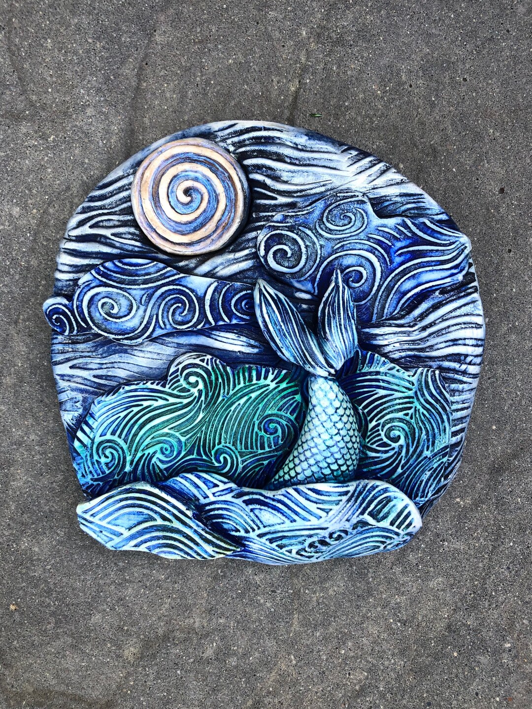 Garden Sculpture Stone Mermaid Coastal Decor | Beach House Gift | Beach ...