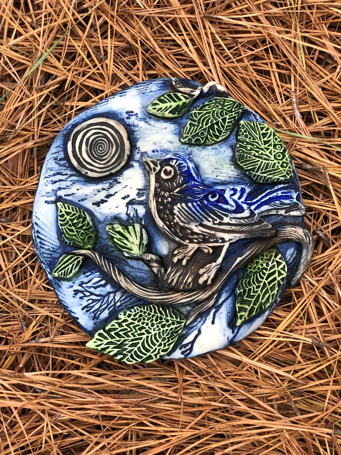 Garden Sculpture Bluebird Stone Garden Art Garden Gift | Etsy