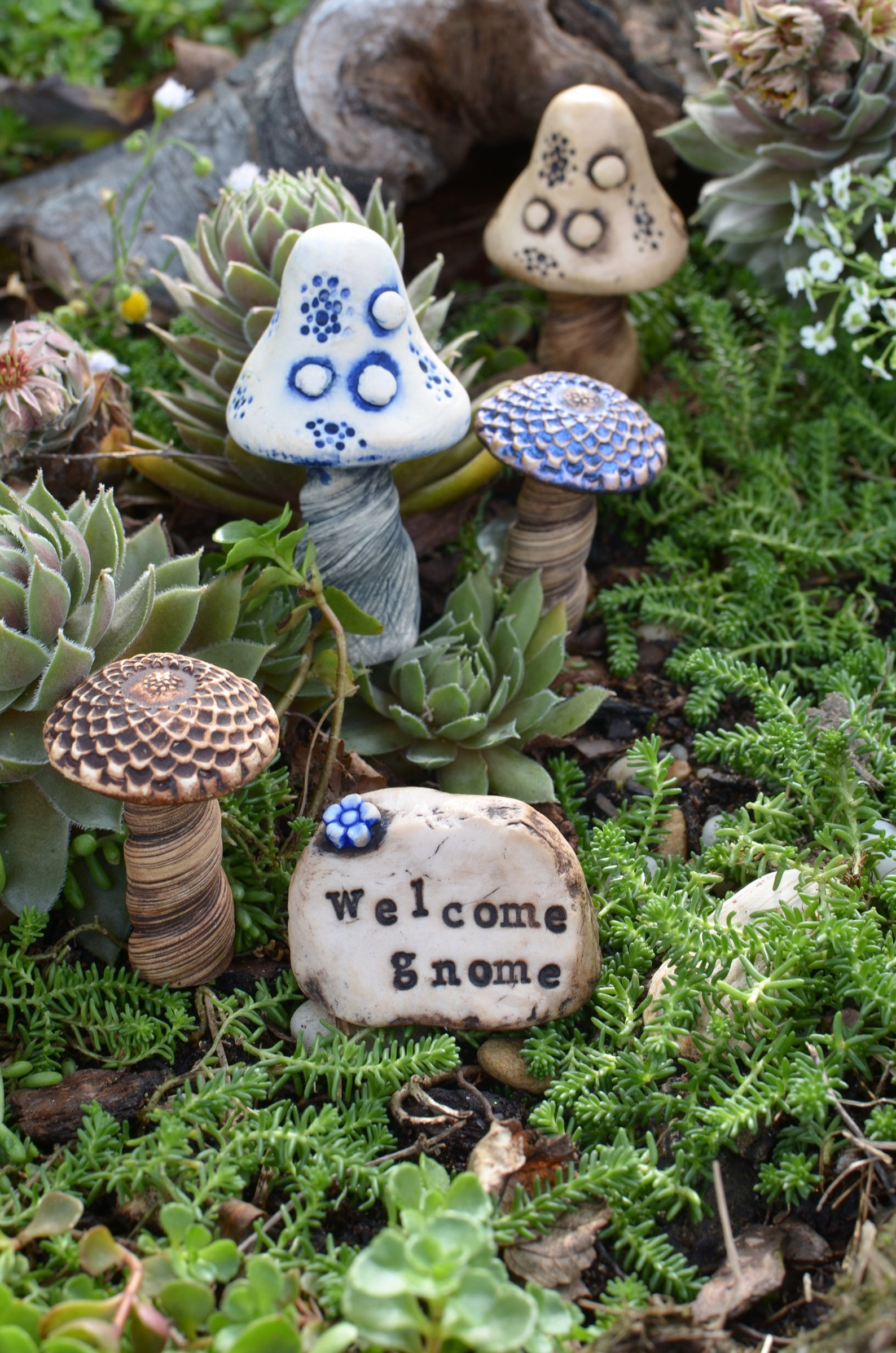 Fairy Garden Toadstool Stone Garden Sculpture Fairy Garden | Etsy