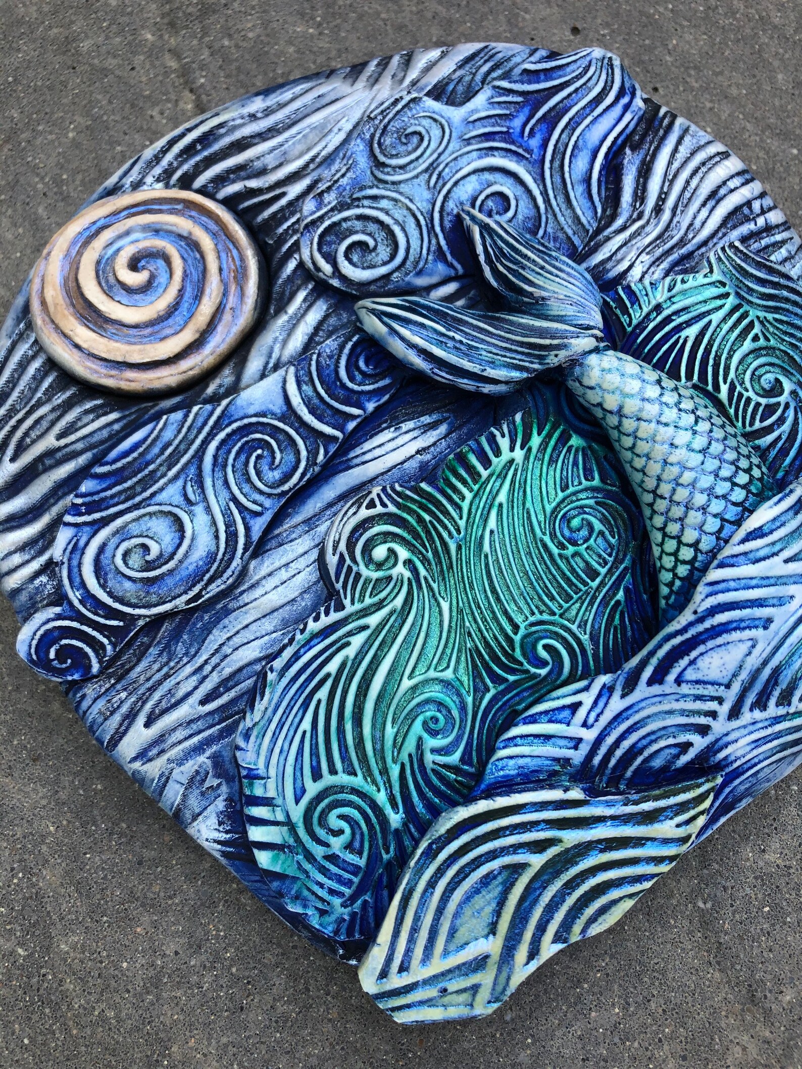 Garden Sculpture Stone Mermaid Coastal Decor Beach House | Etsy