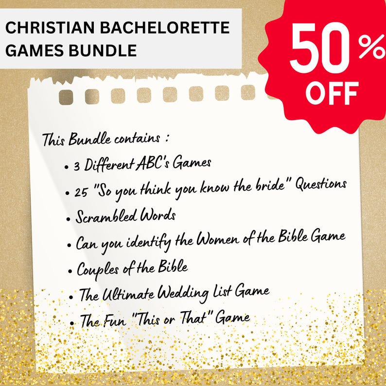 Christian Bridal Shower Games Bundle and Bible-themed Games for ...