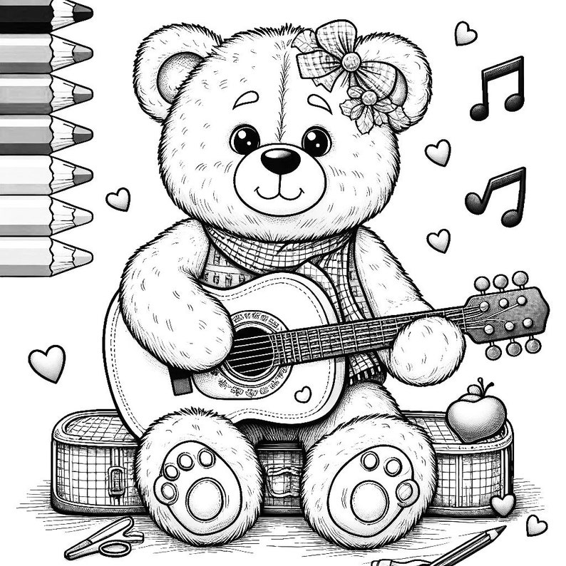 10 Coloring Pages PDF Animal Instruments - Etsy