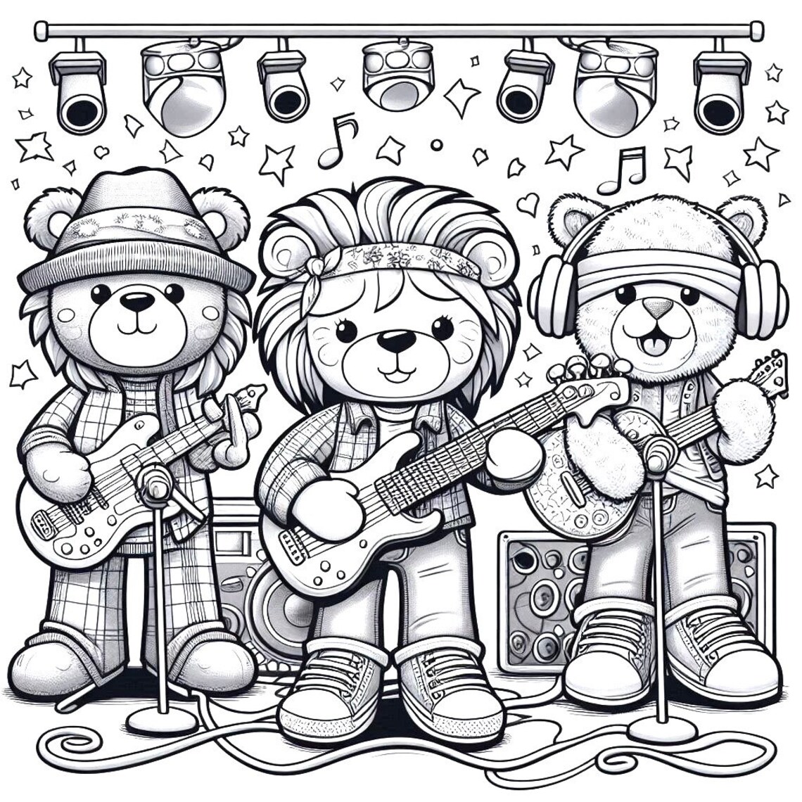 10 Coloring Pages PDF Animal Instruments - Etsy
