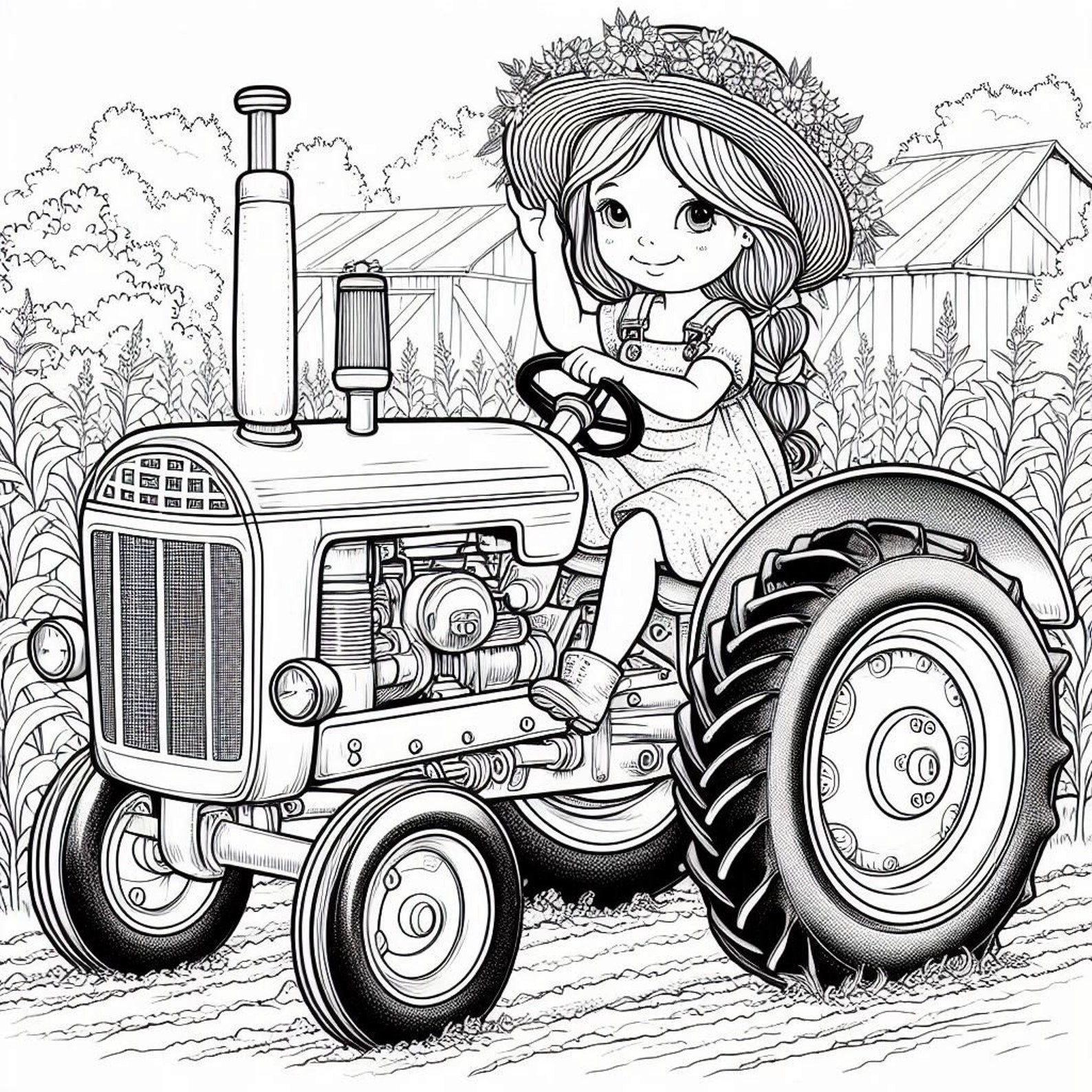 10 Coloring Pages Printable PDF Truck Car Farm Barn America Nature ...