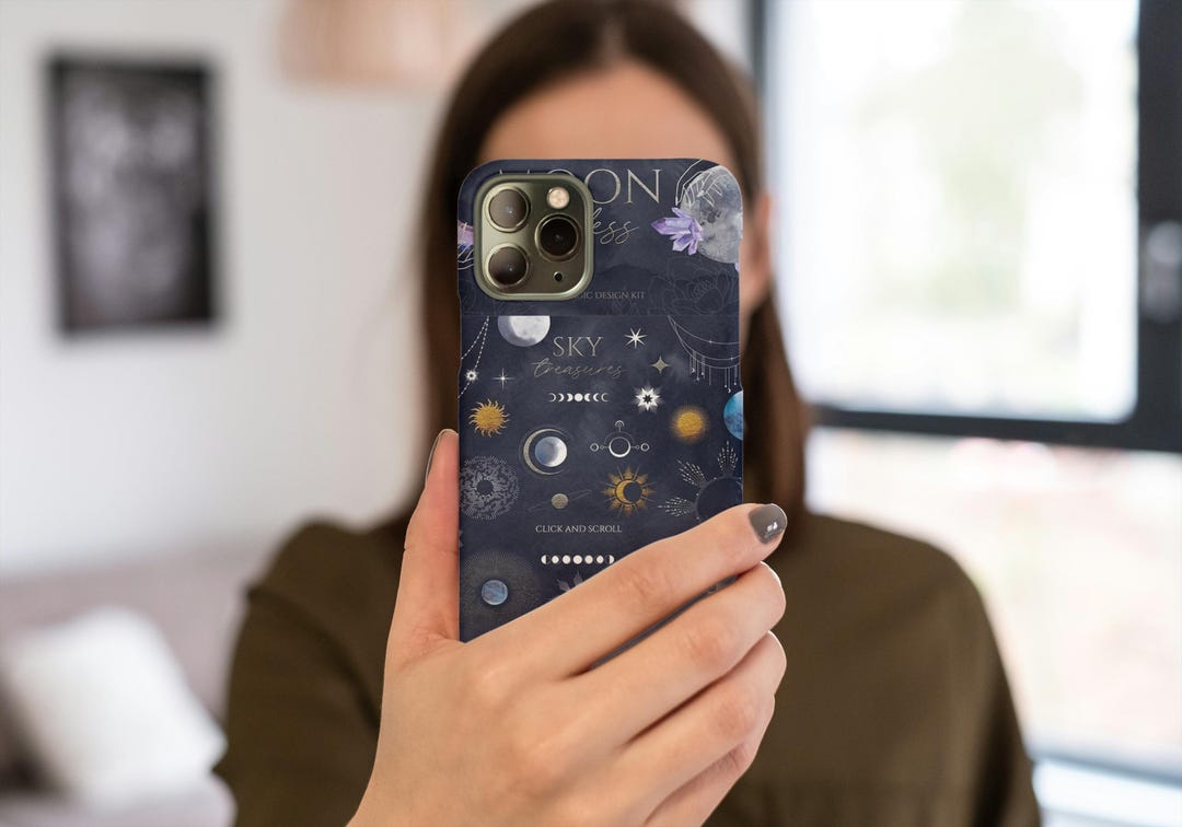 Space and Planet Phone Case,crescent Star Phone Case,unique Patterned ...