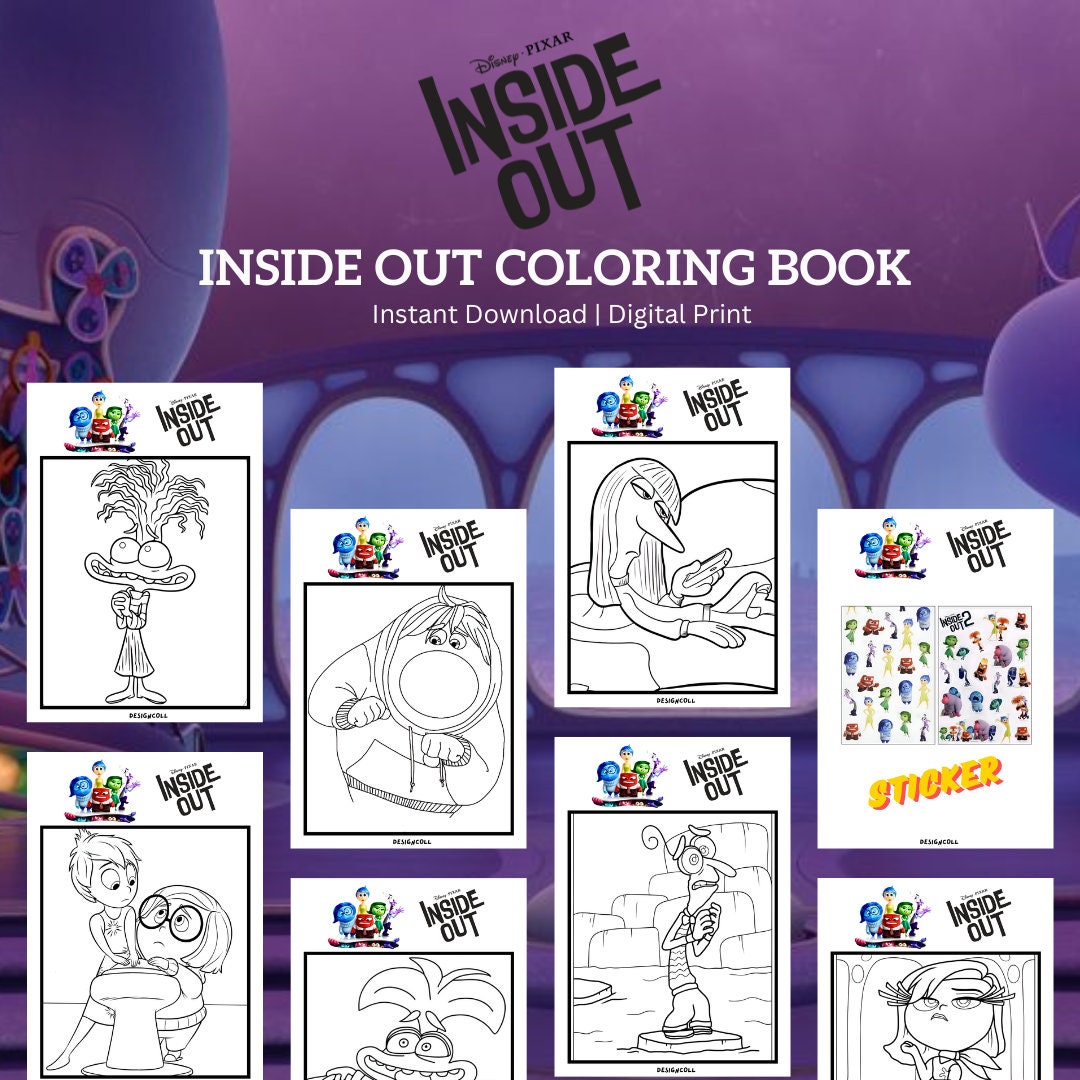 Inside Out Coloring Book: Cartoon Art, Creative Designs (PDF) - Etsy