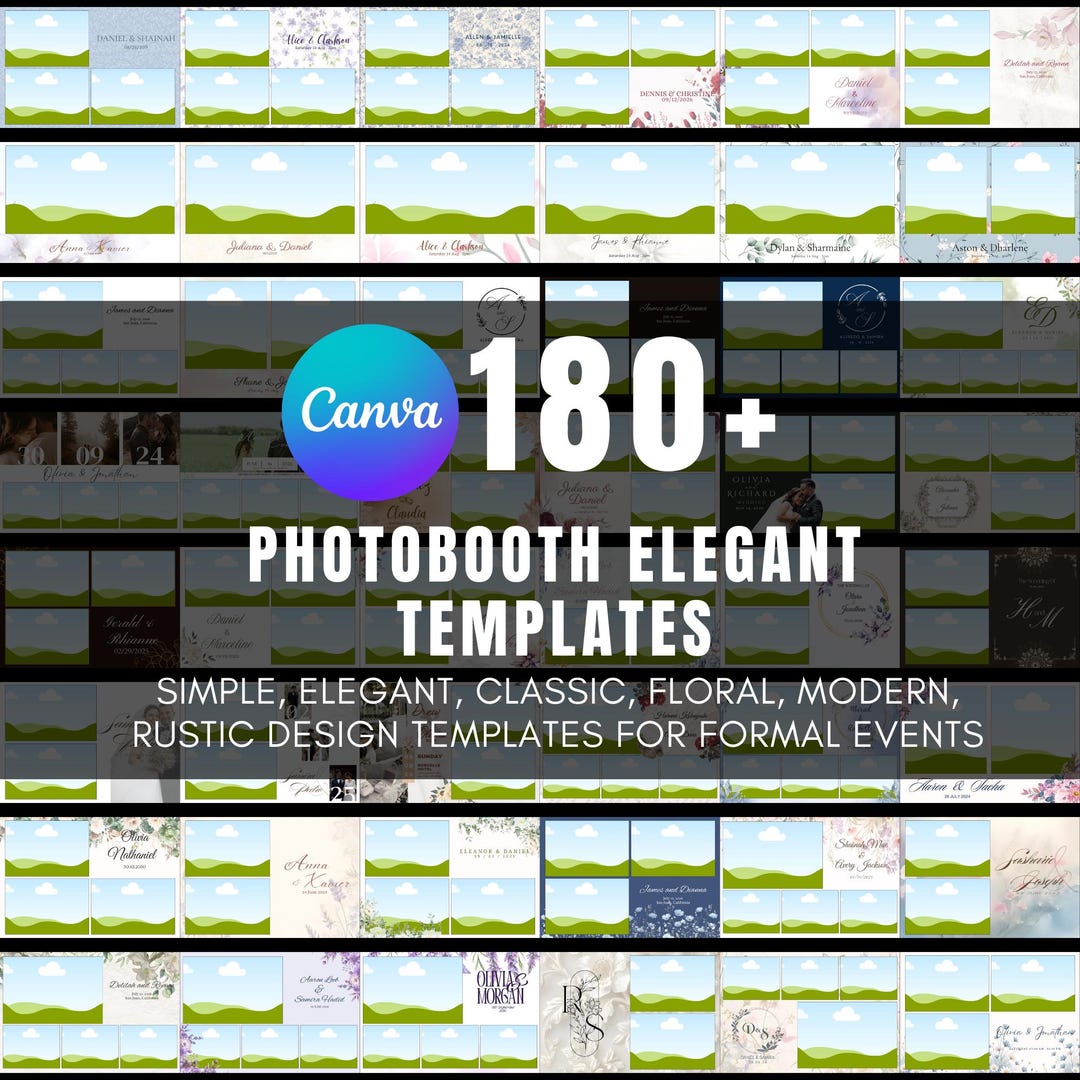 Elegant Photobooth Templates Canva Bundle | Wedding, Party (digital ...