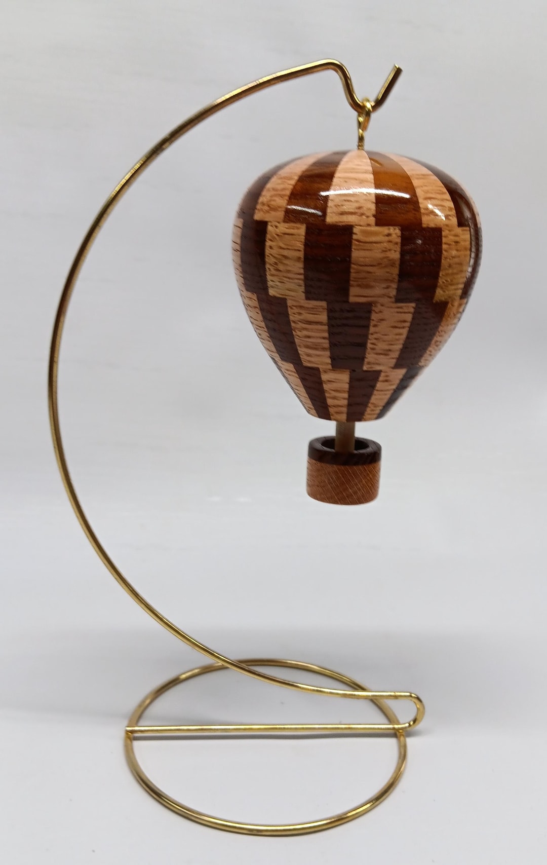 Segmented Miniature Hot Air Balloon Ornament/decoration Oak and Cambia ...