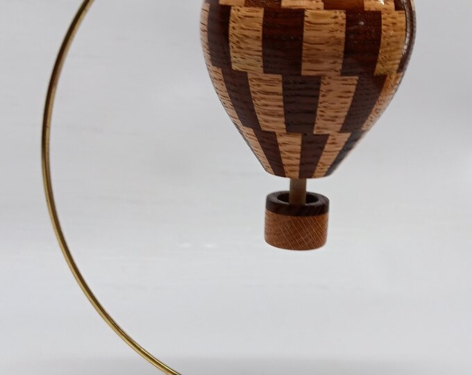 Segmented Miniature Hot Air Balloon Ornament/decoration Oak and Cambia ...