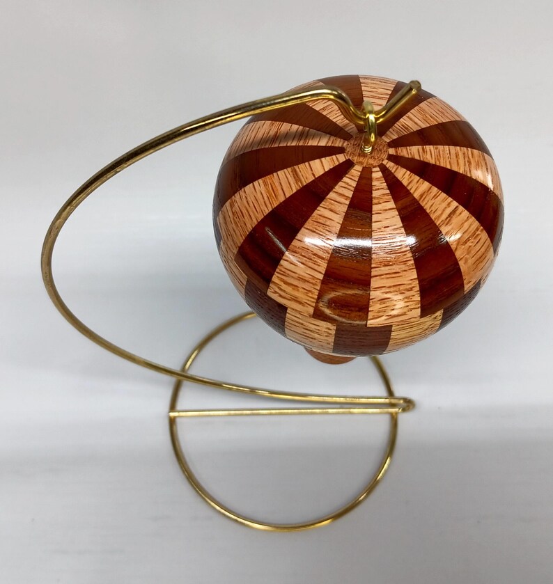 Segmented Miniature Hot Air Balloon Ornament/decoration Oak and Cambia ...