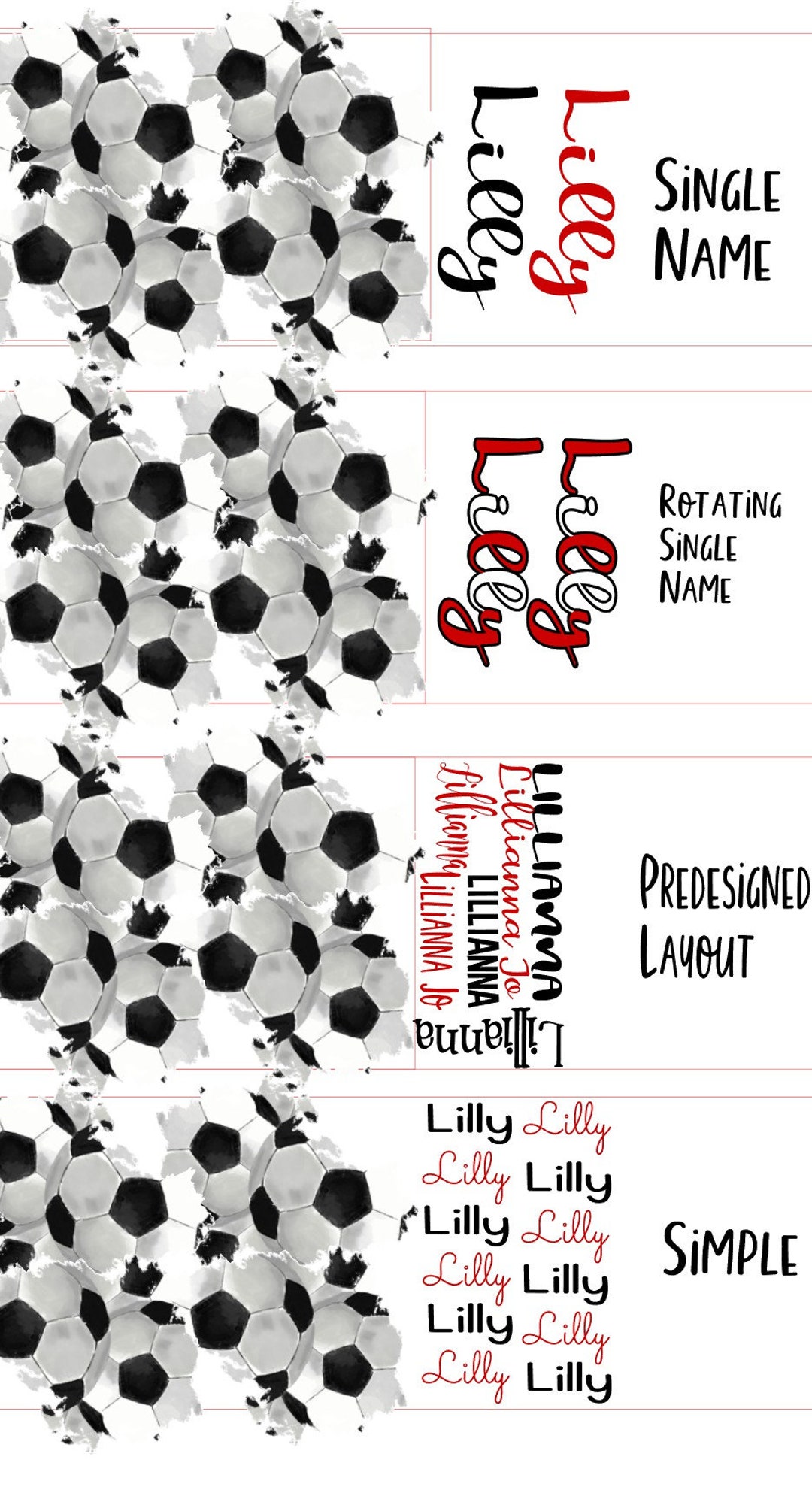 Personalized Soccer Split Print Design Fabric Strips - Etsy
