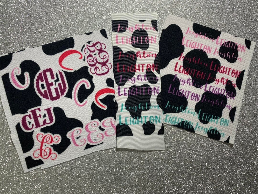 Personalized Cow Hide Overlay Ribbon OR Fabric Strips - Etsy