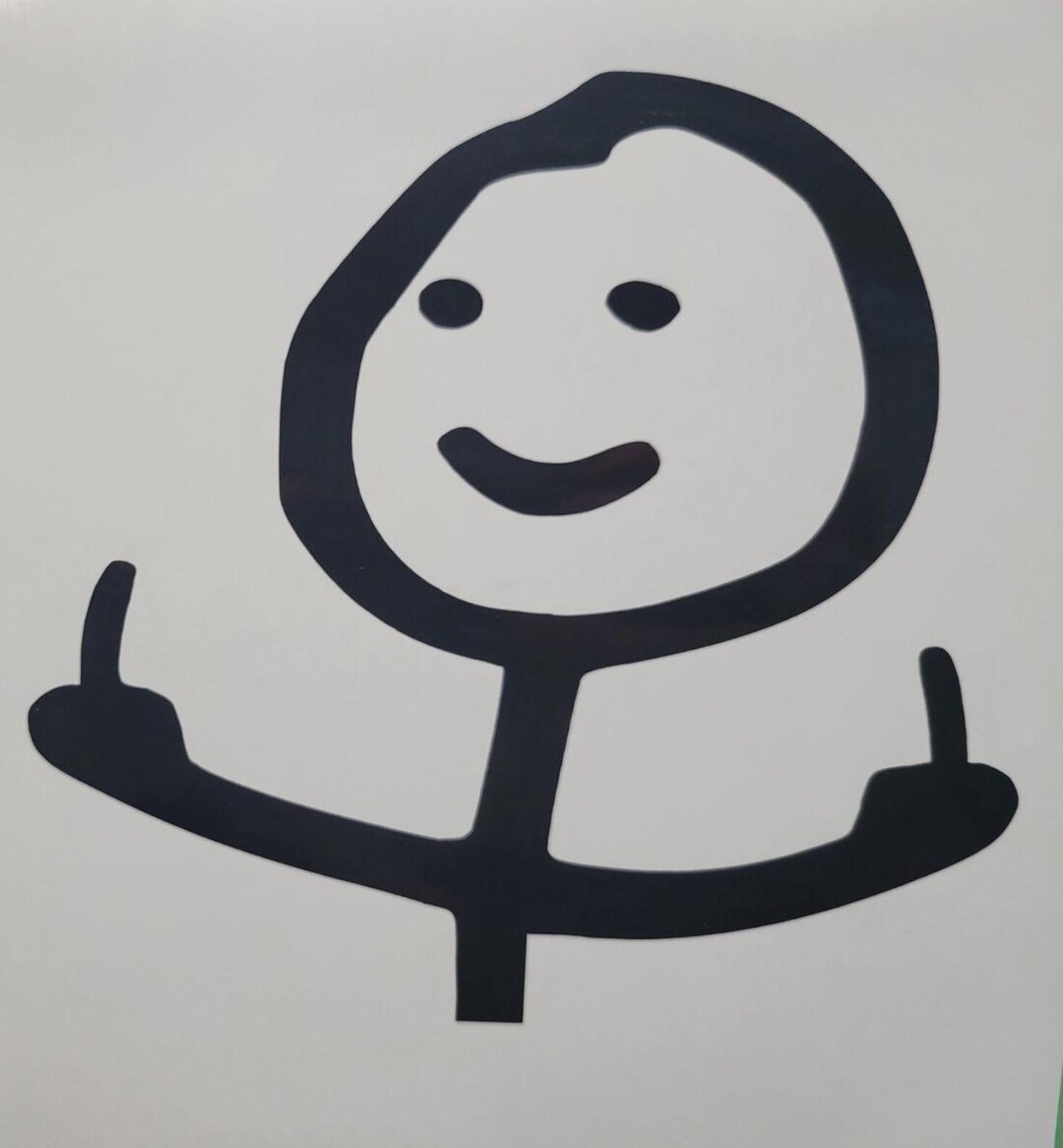 Stick Figure Middle Finger Car Decal Black & White Vinyl Sticker Funny ...