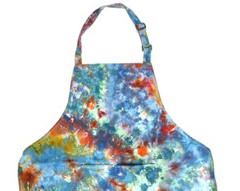 Ice Dye Apron With Pockets and Adjustable Neck, Tie Dye Apron for Chef ...