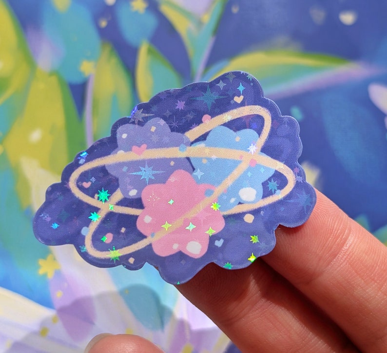 Sugarstar Galaxy Sticker Sheet Holographic Vinyl Sticker Sheet - Etsy