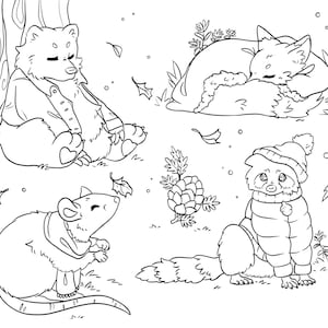 Cozy Critters Coloring Pages 2 Coloring Pages for Adult Coloring, Kids ...