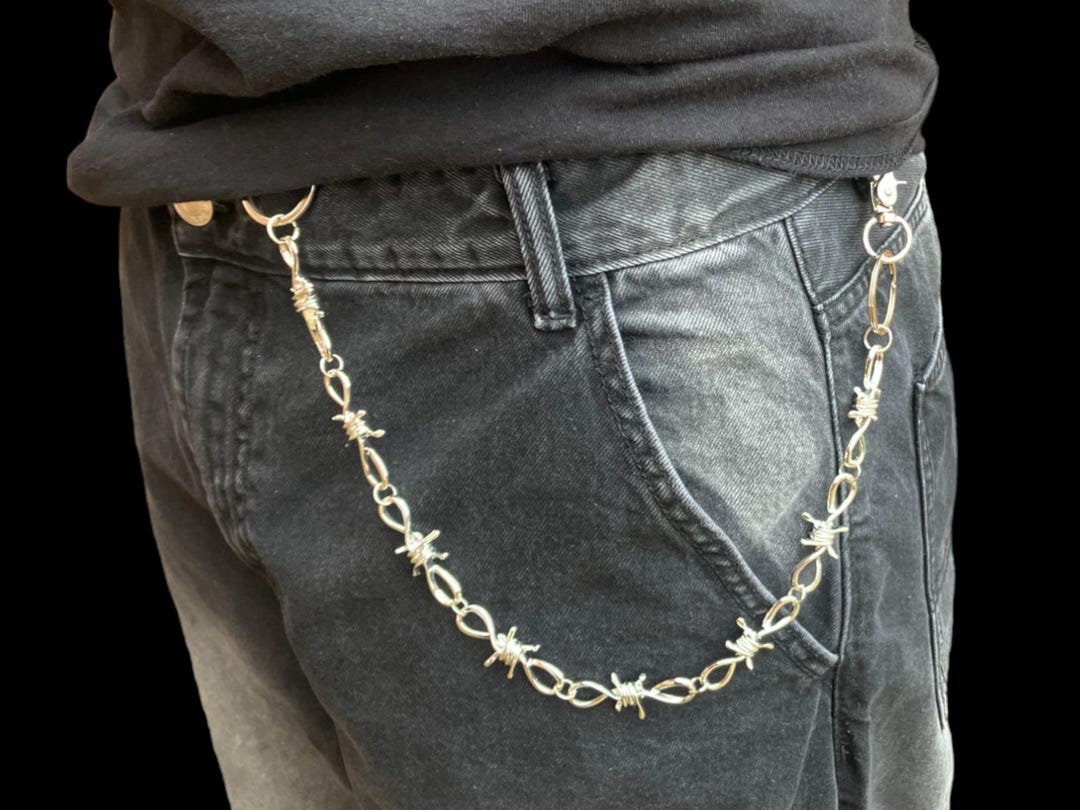 Barbed Wire Belt Chain Stainless Steel Thorn Necklace Streetwear Unique ...