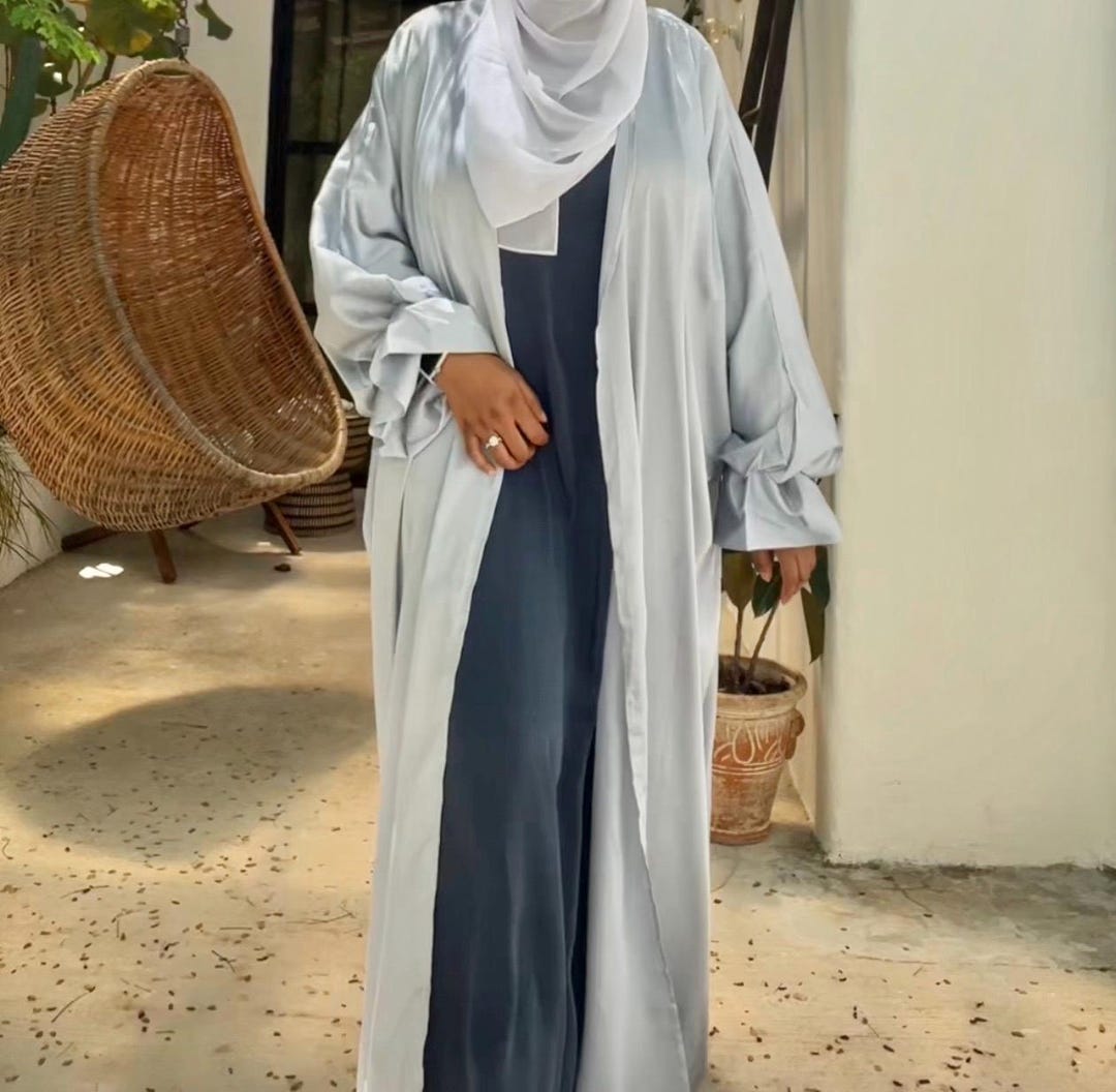 Layla Gray Open Abaya - Etsy