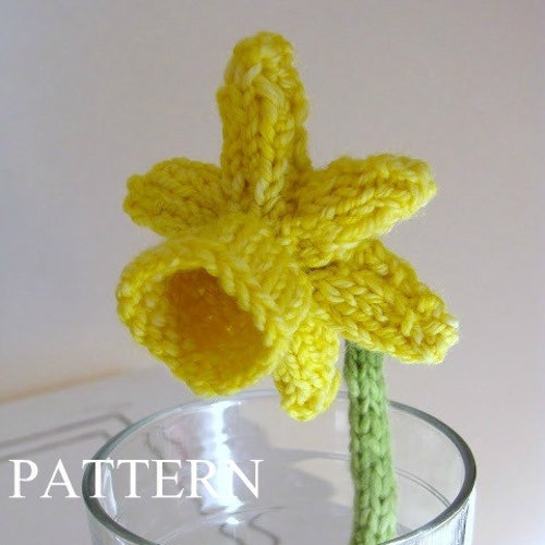 Daffodil Flower Knitting Pattern PDF Immediate Digital - Etsy