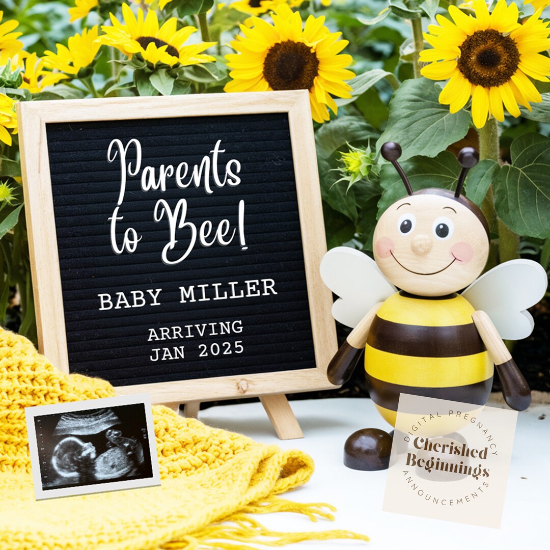 Bumblebee Digital Pregnancy Announcement for Social Media, Parents to ...