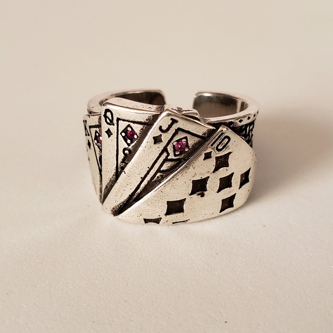 Playing Cards Ring Poker Ring Adjustable Cards Streetwear Statement ...