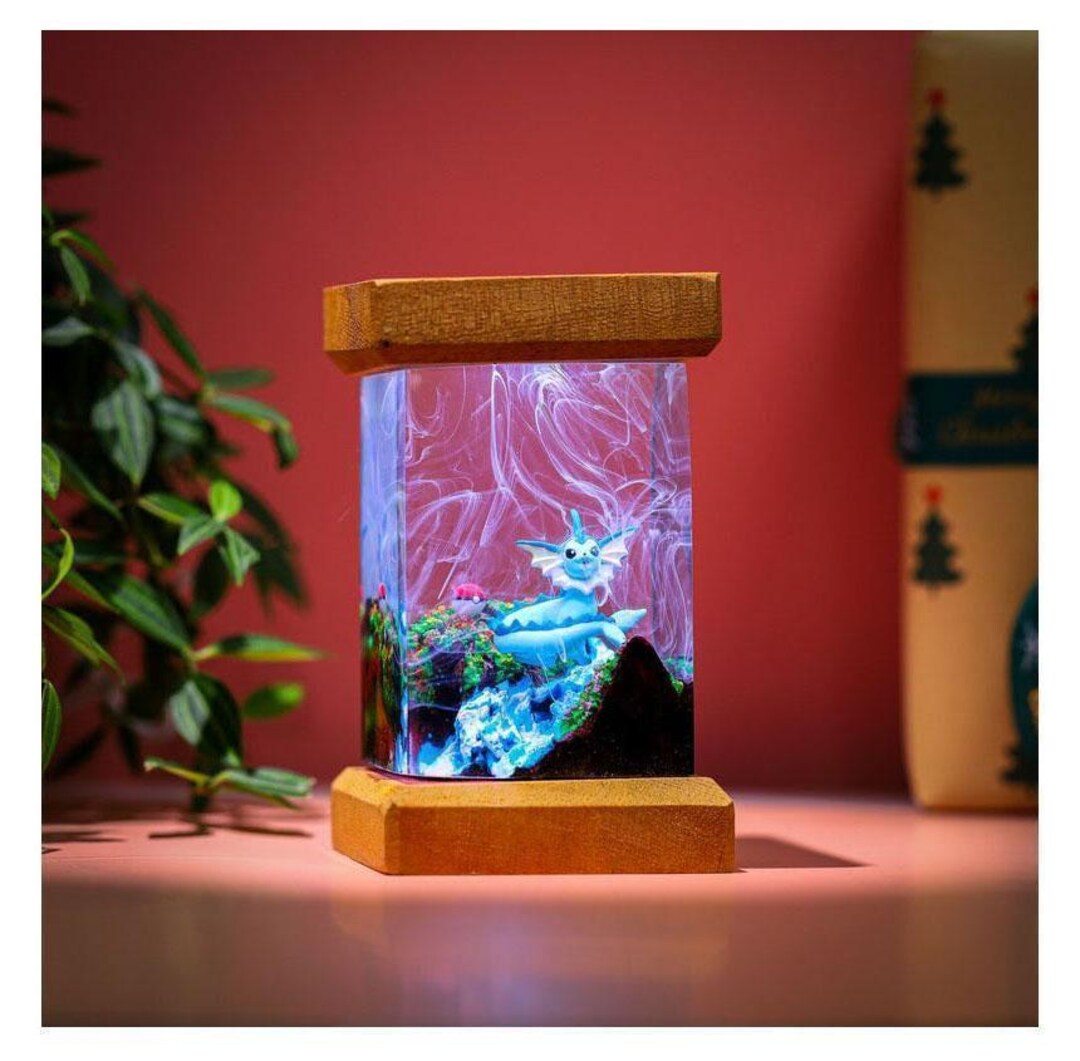 Vap.ore.on Po.ke.mon Epoxy Lamp, POKE.MON WORLD Resin Diorama Lamp ...