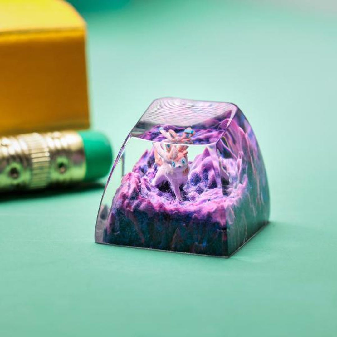 Sylveon Pokemon Artisan Keycap, Custom Resin Keycap for Mechanical ...