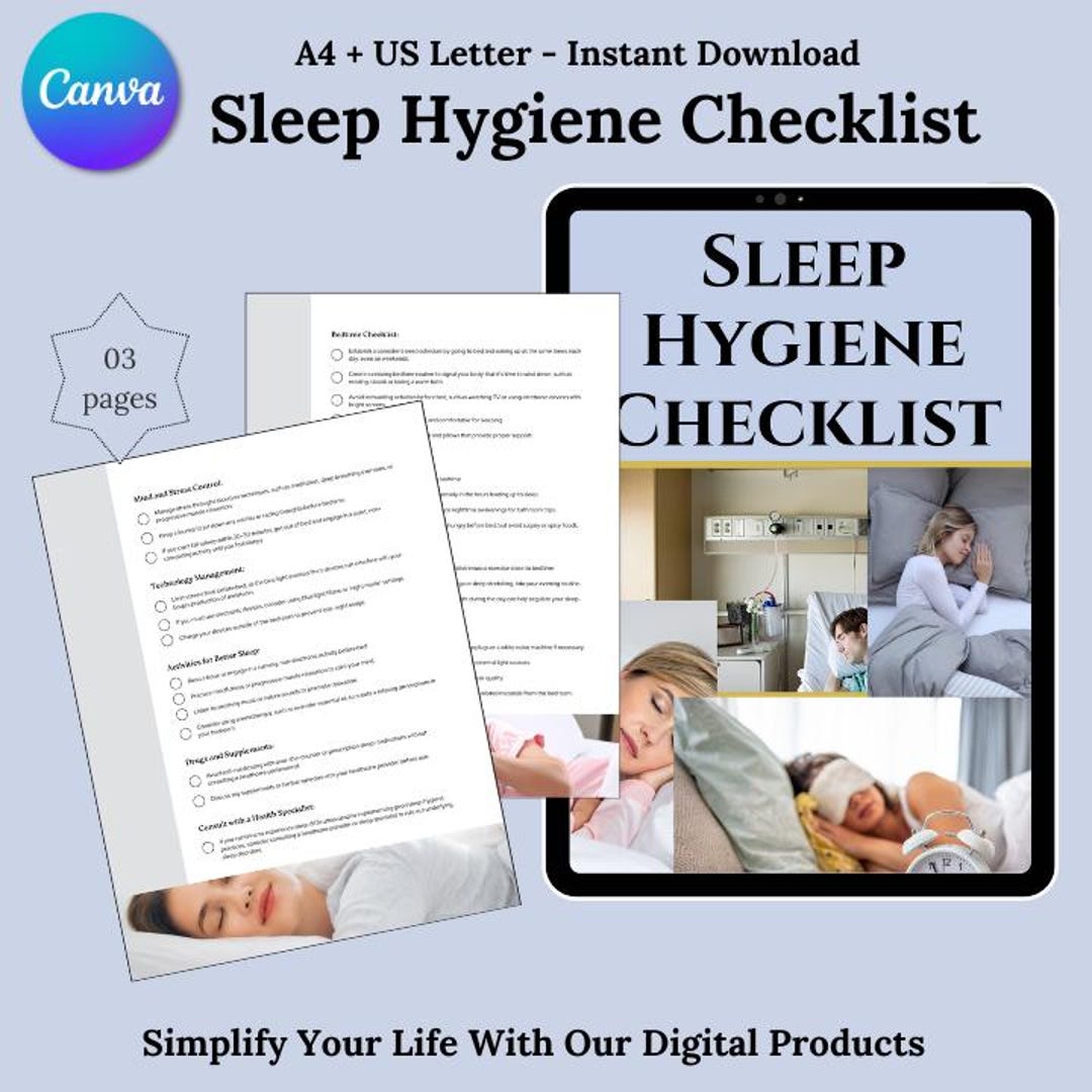 Sleep Hygiene Checklist, Mental Health Consultant Template, Stress ...