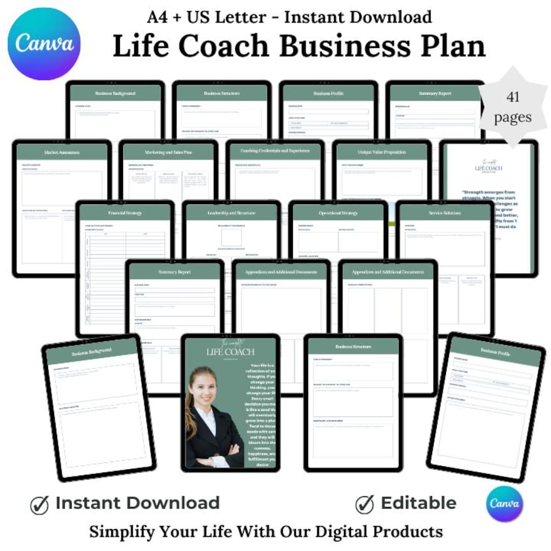 Life Coach Planner, Life Coach Business Plan, Business Coaching Ideas ...