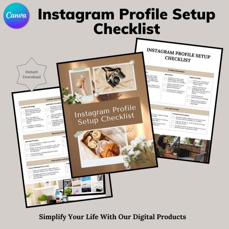 Instagram Account Profile Checklist, Instagram Profile Setup Checklist ...