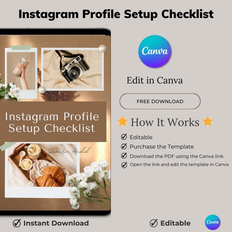 Instagram Account Profile Checklist, Instagram Profile Setup Checklist ...