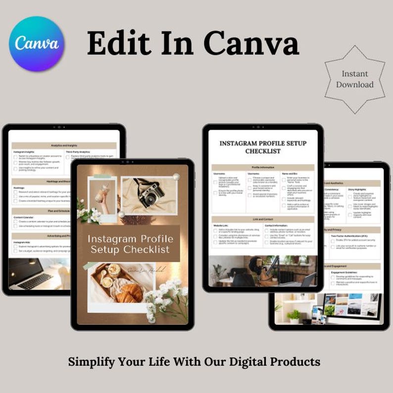 Instagram Account Profile Checklist, Instagram Profile Setup Checklist ...