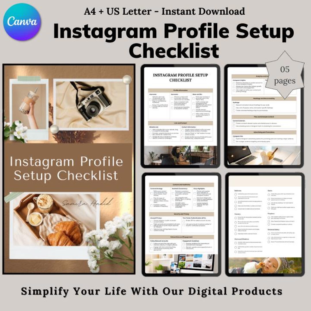 Instagram Account Profile Checklist, Instagram Profile Setup Checklist ...