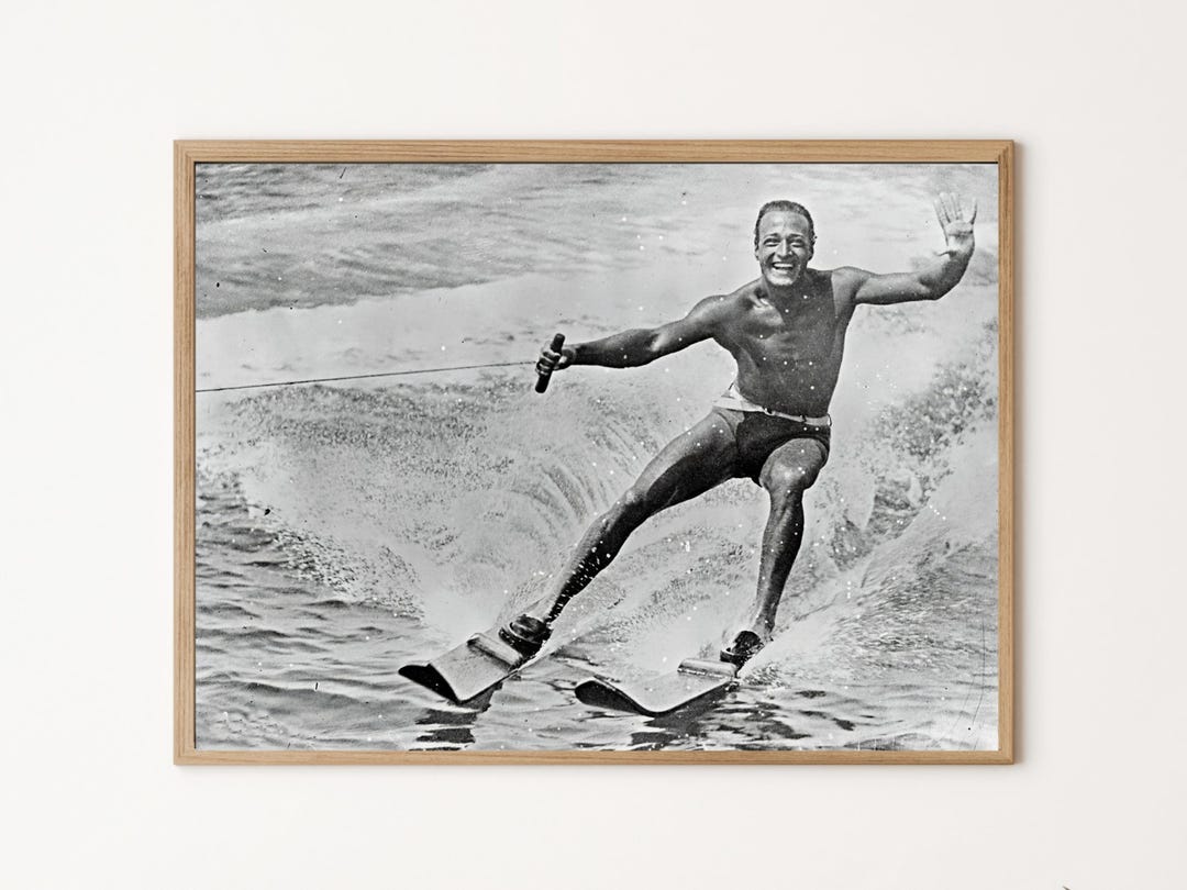 Vintage Water Skiing Photo | 1970s Black White Digital Download | 8x10 ...