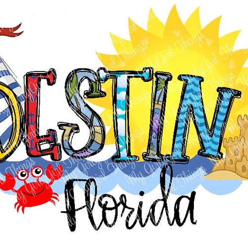 Destin Florida Beach Life Sublimation Design Downloads | Etsy