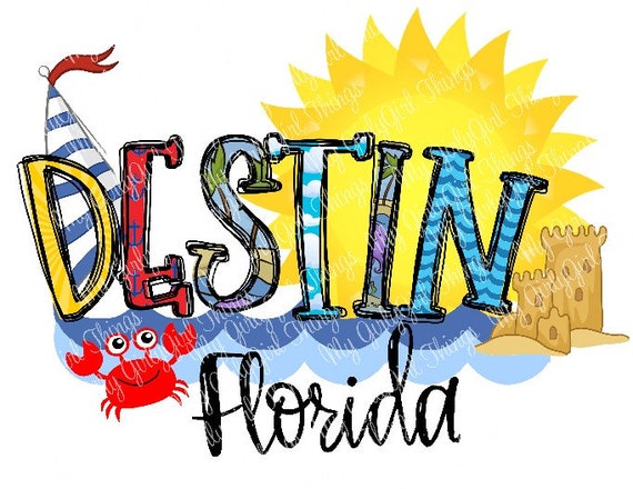 Destin Florida Beach Life Sublimation Design Downloads | Etsy