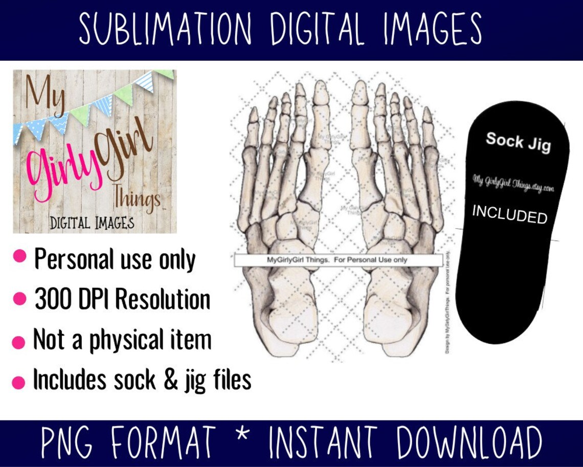 Skeleton Feet Socks Png, Halloween Sock Digital Download, Gross Sock ...