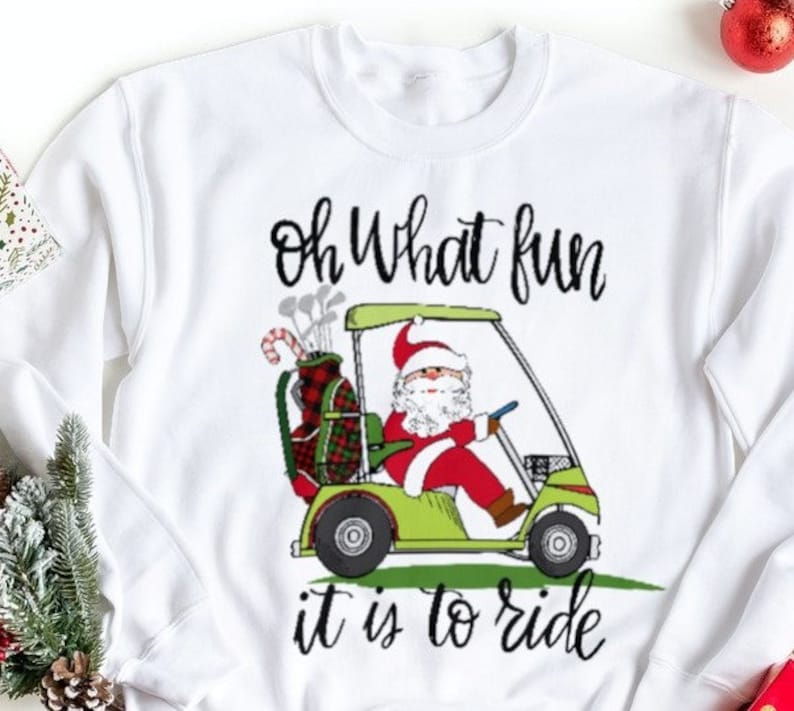 Santa Golf Cart Christmas DIGITAL Image, Png, Jpg, Oh What Fun It is to ...