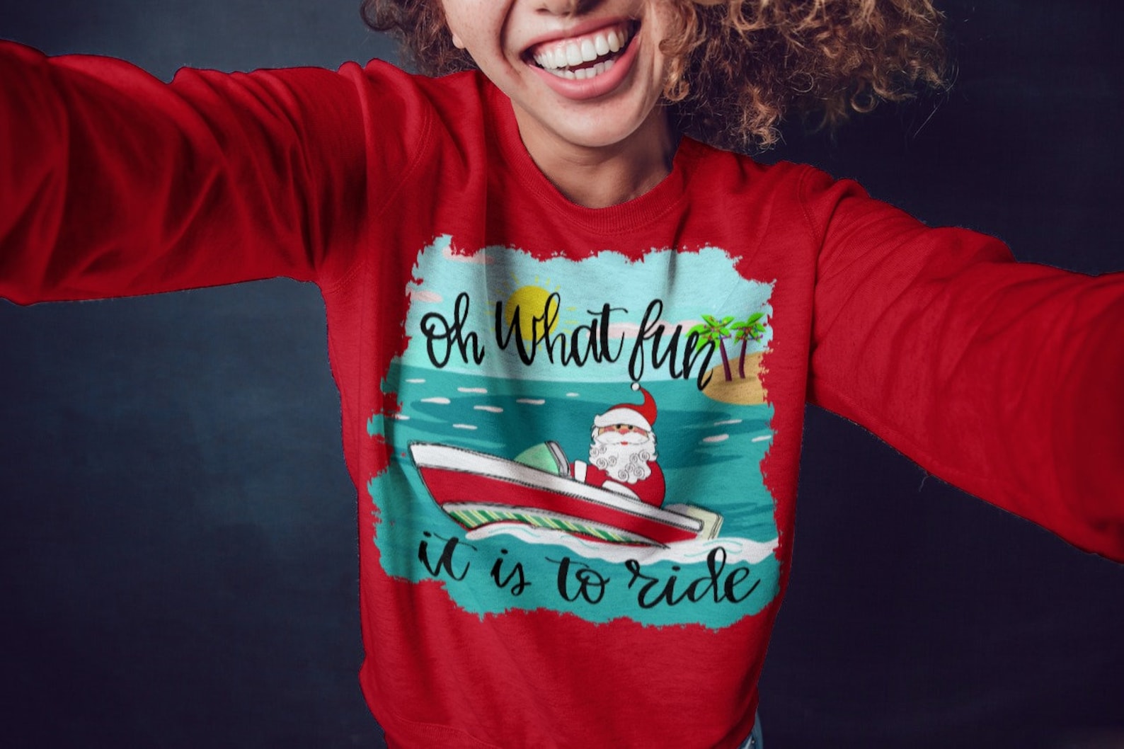 Santa Boat Christmas Digital Image Png Jpg Oh What Fun It - Etsy