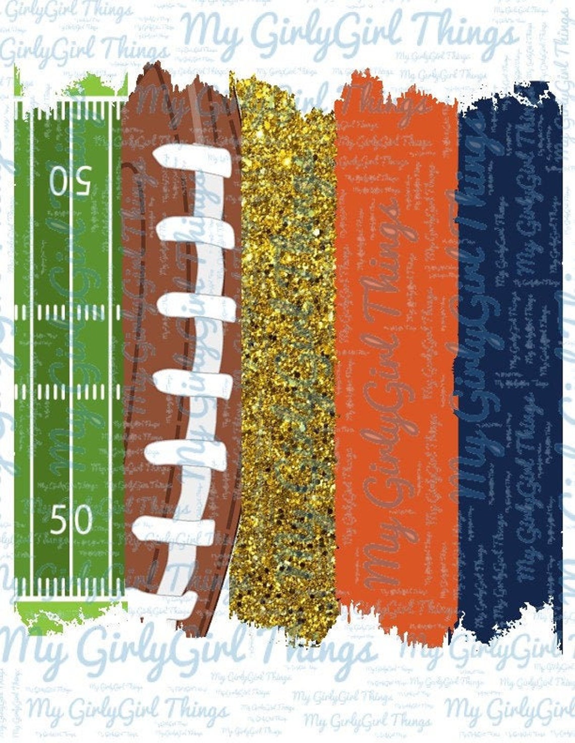 Orange and Blue Football Team Sublimation PNG Football Brush | Etsy