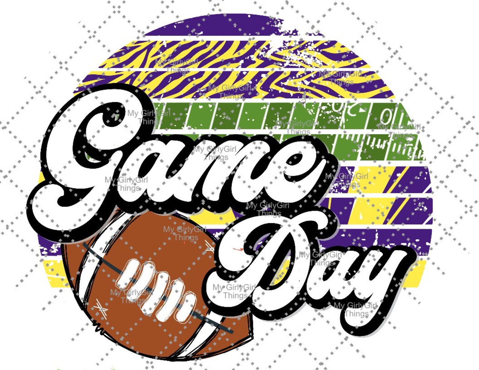 Purple and Gold Football team png Game Day football png | Etsy
