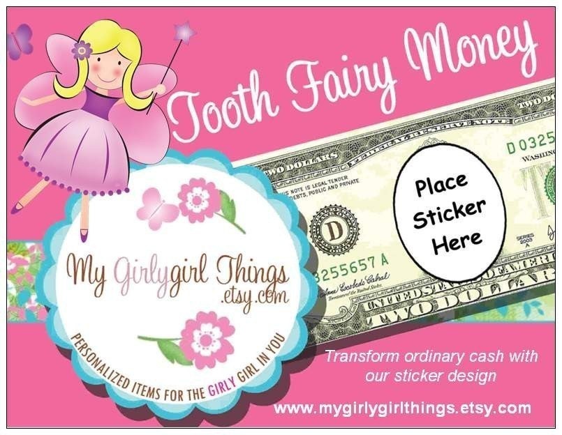 Tooth Fairy Money Digital PDF File of Stickers for One AND Two - Etsy