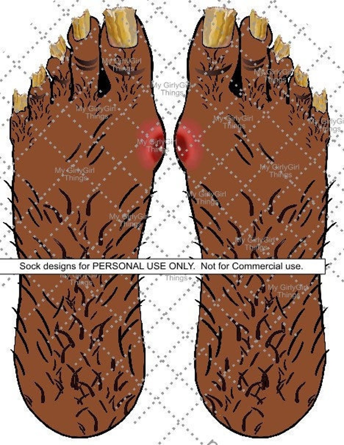 Cartoon Ugly Feet Dark Skintone Hairy Feet Fungus Toenail - Etsy