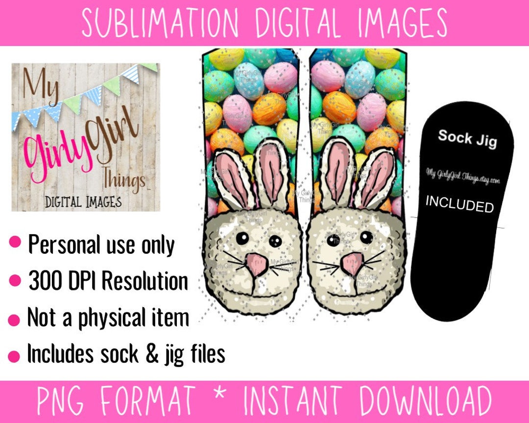 Easter Bunny Slipper Sublimation Designs Downloads PNG, Jpeg, Pdf Image ...