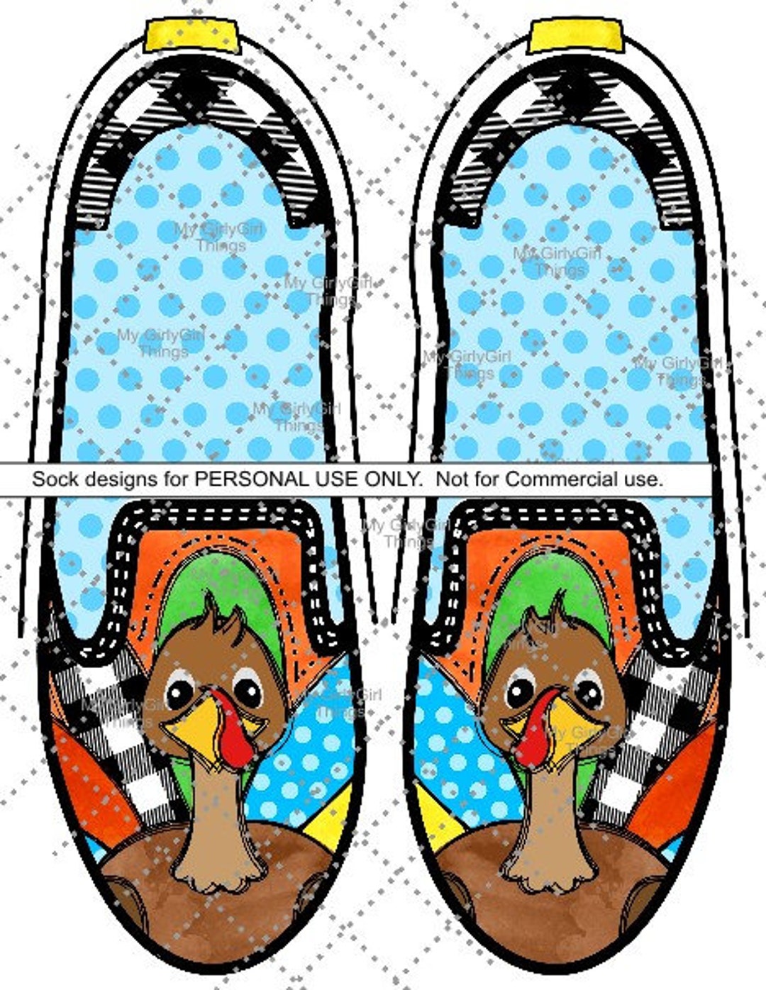 Thanksgiving Turkey Slipper Sock Sublimation Digital Download, Free ...
