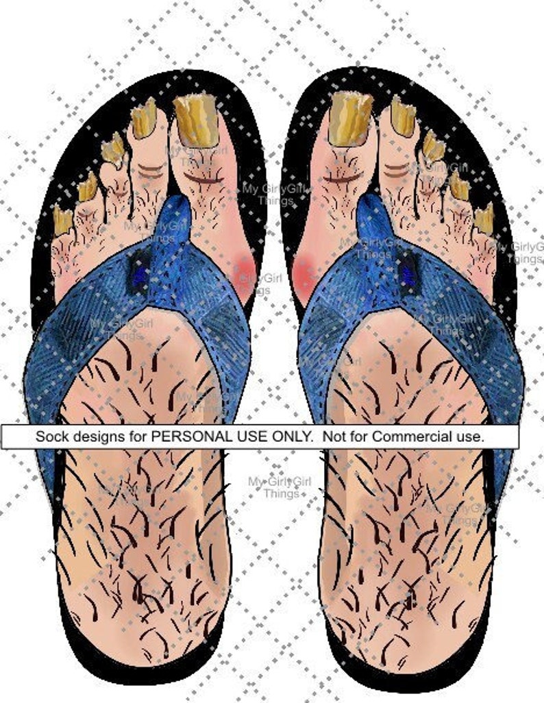 Cartoon Ugly Feet Hairy Feet Fungus Toenail Natural | Etsy