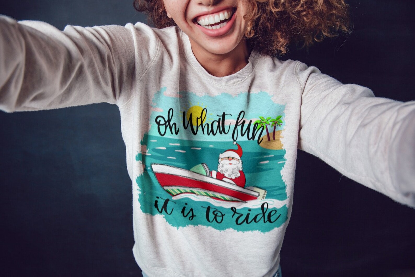 Santa Boat Christmas Digital Image Png Jpg Oh What Fun It - Etsy