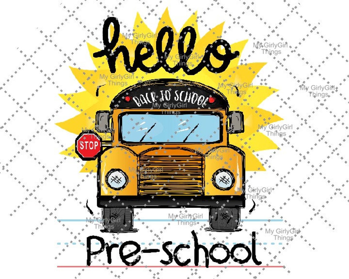 Hello Preschool Png Back to School Bus Png Preschool Png - Etsy