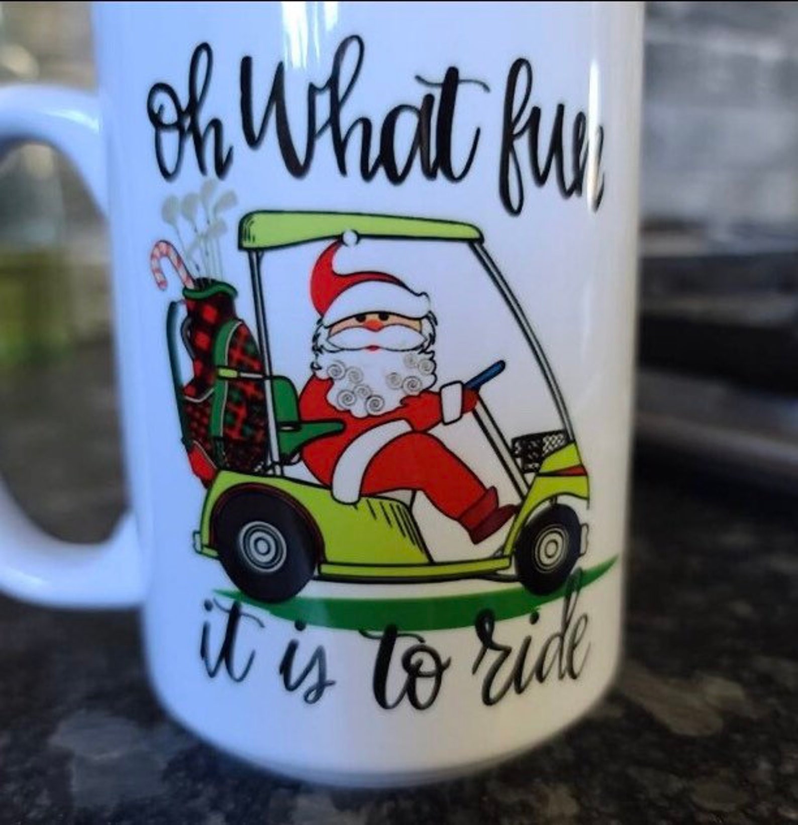 Santa Golf Cart Christmas DIGITAL Image Png Jpg Oh What Fun - Etsy